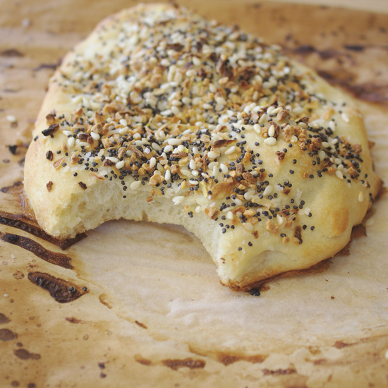 NYC Mini Breakfast Bagel Pizzas | The Frayed Apron