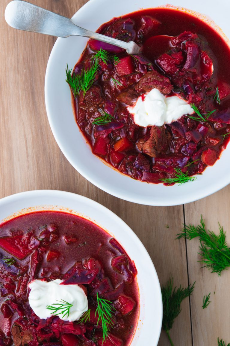 Borscht with Lamb and Beets | The Frayed Apron
