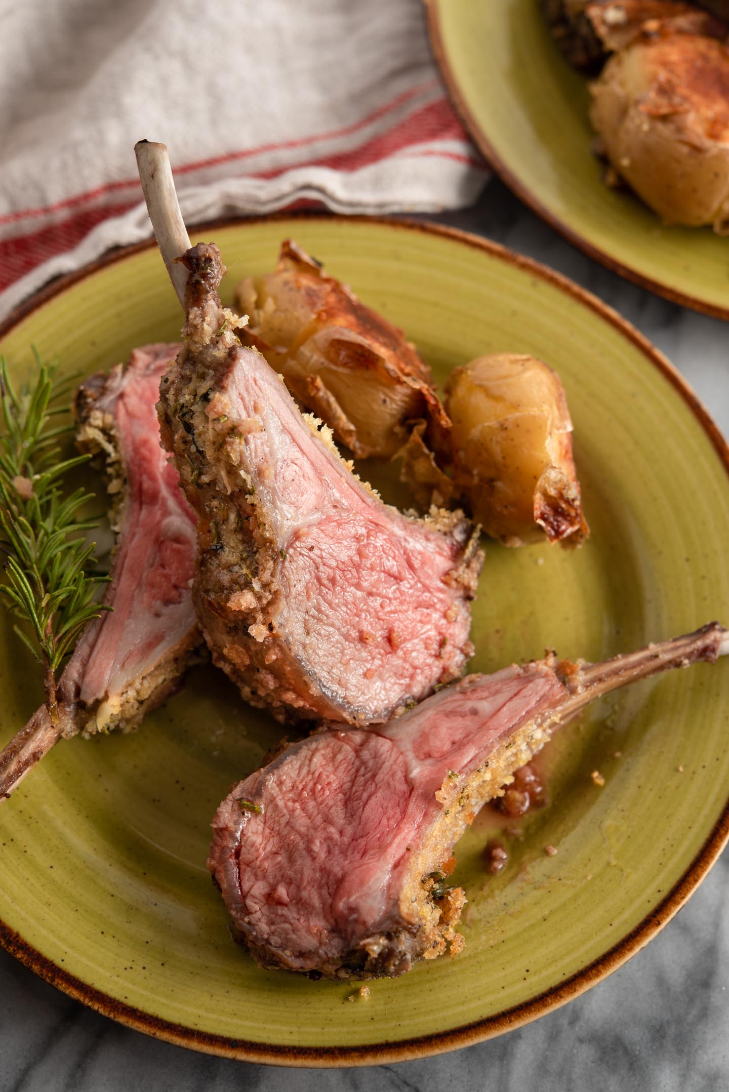 Oven Roasted Rack of Lamb with Pan Potatoes | The Frayed Apron