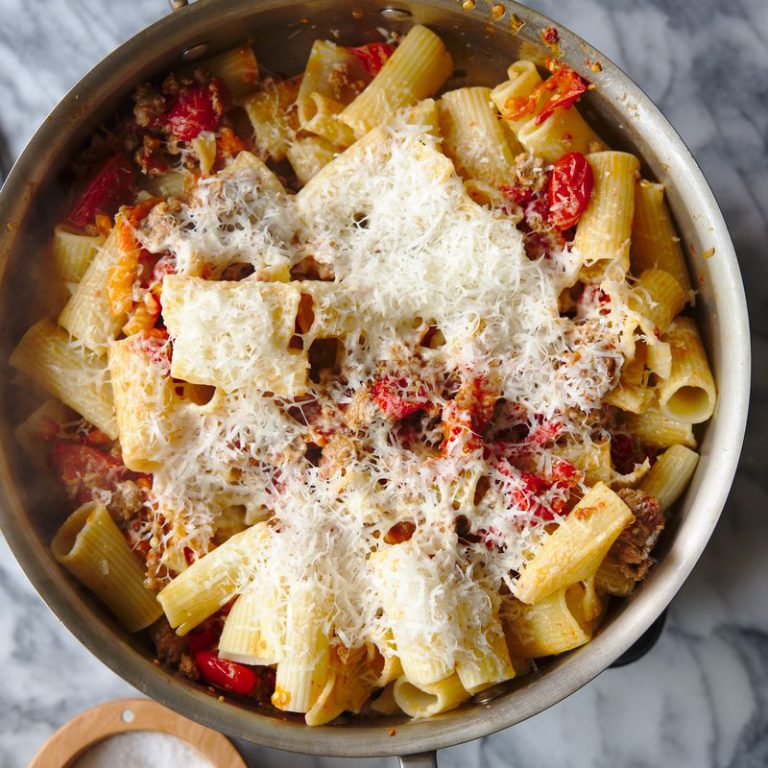 Rigatoni with Pork and Peppers | The Frayed Apron