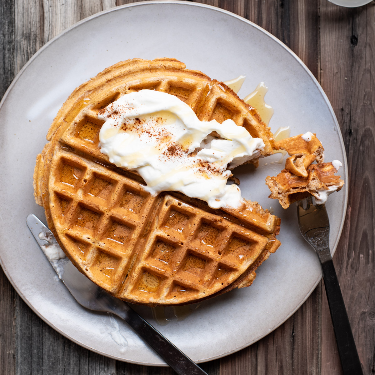 Fluffy Whole Wheat Waffles | The Frayed Apron