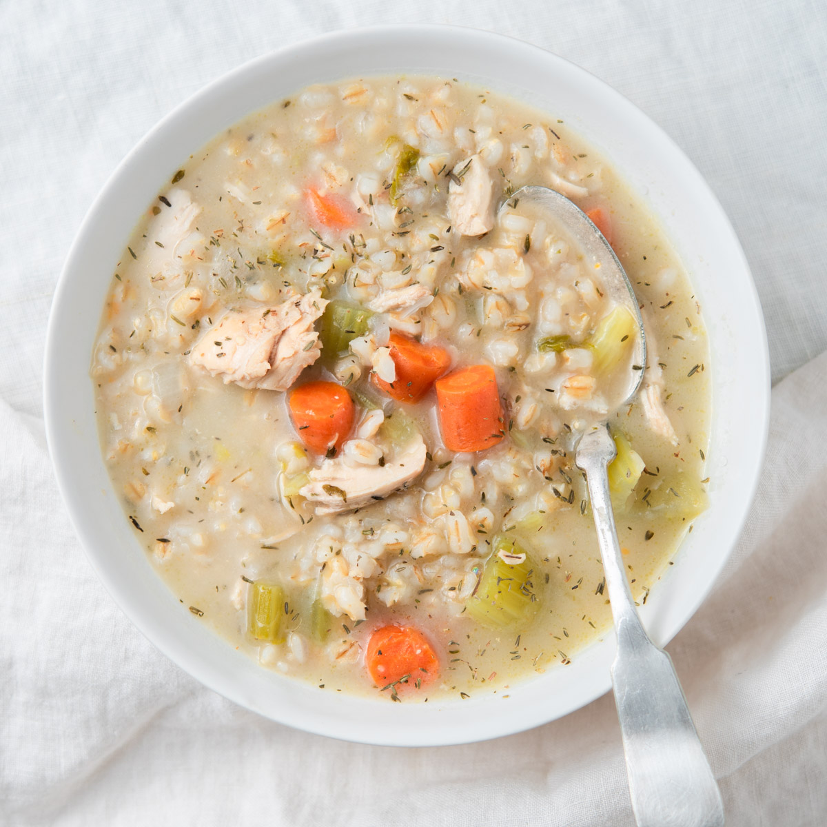 Easy Chicken Barley Soup | The Frayed Apron